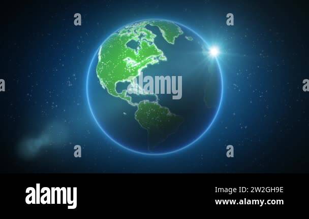 World Map Global Technology Background/ 4k animation of a hi-tech ...