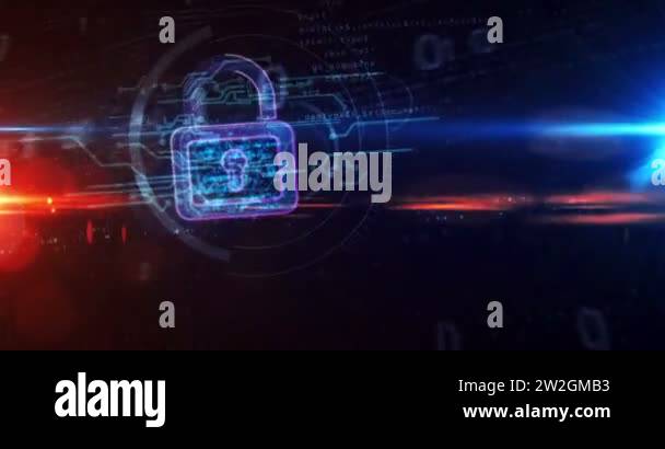 Cyber Security Concept With Padlock Symbol Computer Protection And
