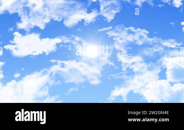 Beautiful Blue Sky with Clouds loop Animation background Green Screen ...