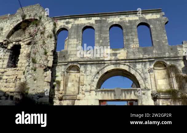 Silver Gate, Roman Diocletian's Palace in Split, Croatia. Detailed view ...