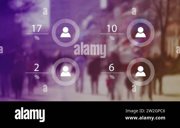 World Population Data Presentation Concept with Blur People Crowd and ...