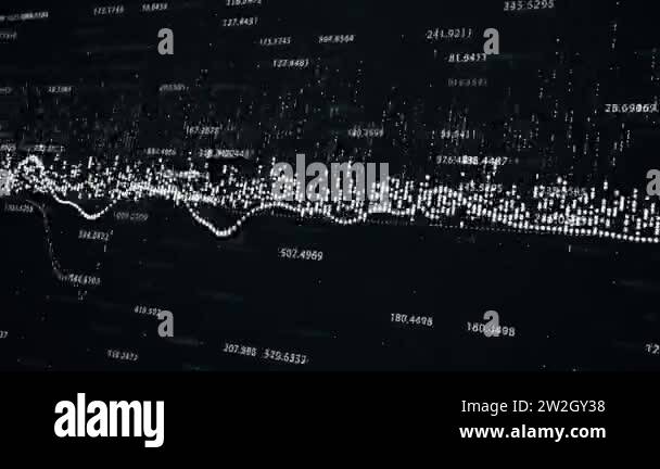 abstract background with animation of growing charts and flowing ...