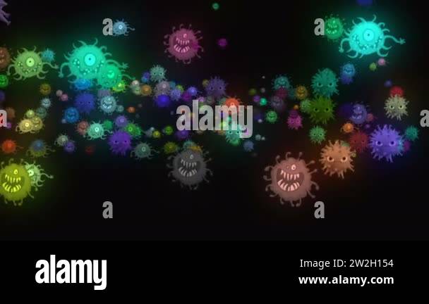 Medical illustration 2d, 3d animation background of cells, bacteria ...
