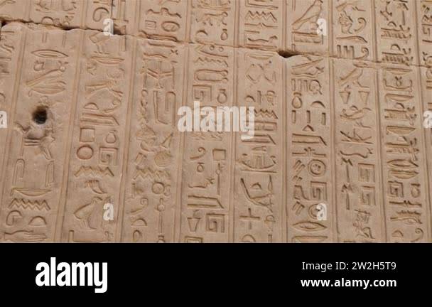 Ancient Egyptian writing, Egyptian hieroglyphs, wall inscriptions Stock ...