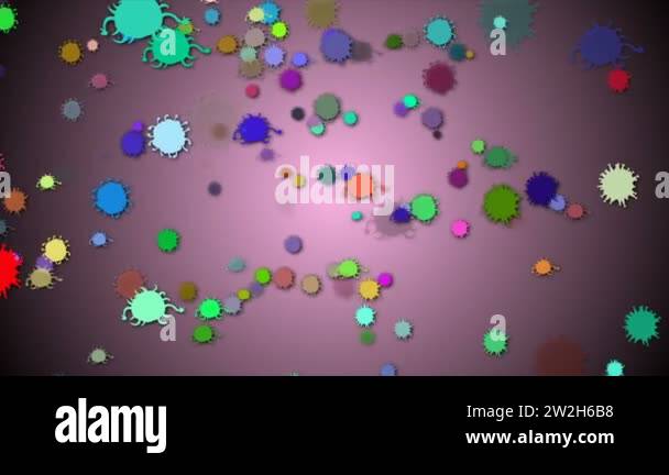 Medical illustration 2d, 3d animation background of cells, bacteria ...