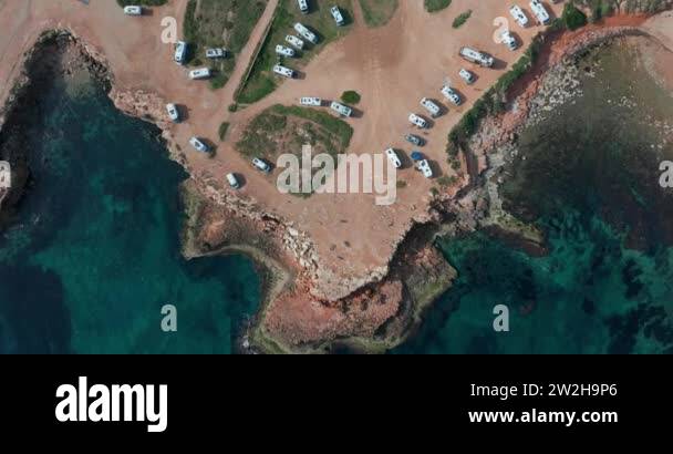 Camper vans drone aerial view Stock Videos & Footage - HD and 4K Video ...