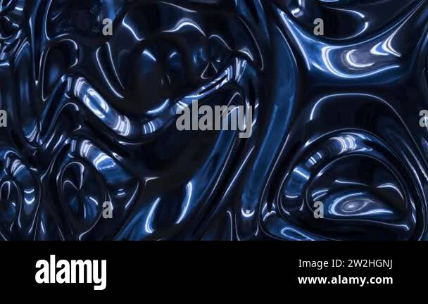 Abstract moving holographic waves with blue iridescent foil texture ...