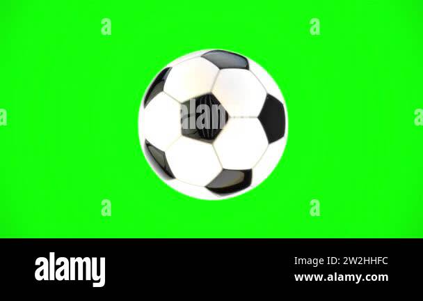 Soccer Ball Rotates on Green Screen and Stops in Slow Motion Stock ...