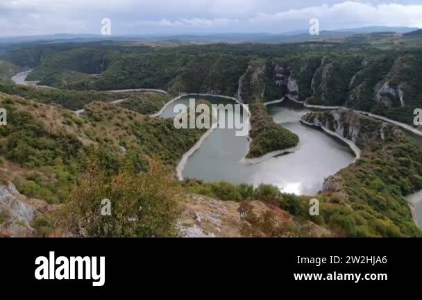Uvac River Canyon and Meanders, Nature Reserve in Serbia. Panoramic ...