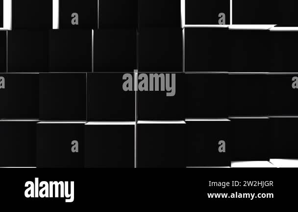 a lot of black cubes on the surface of the whole screen volumetric wave ...