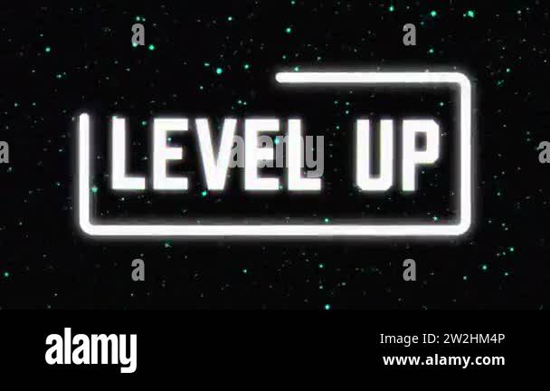 Animation of vintage video game screen with the words Level Up written ...