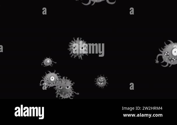 Medical illustration 2d, 3d animation background of cells, bacteria ...