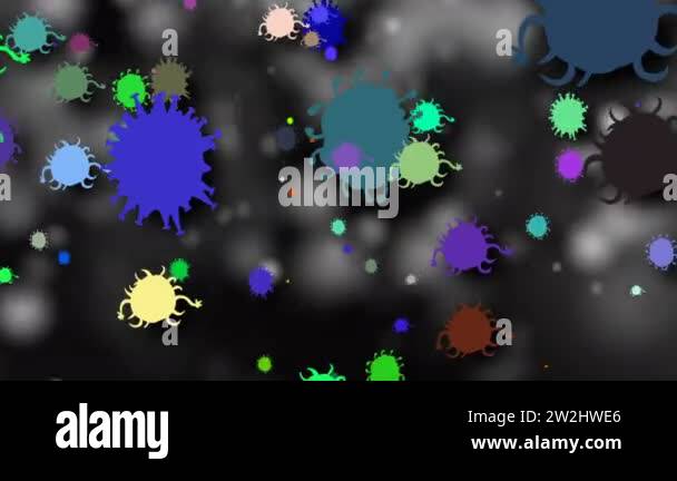 Medical illustration 2d, 3d animation background of cells, bacteria ...