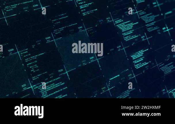 Cyber crime in progress background with code information being stolen. Animation. Digits and ...