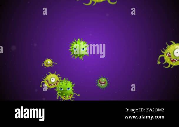 Medical illustration 2d, 3d animation background of cells, bacteria ...