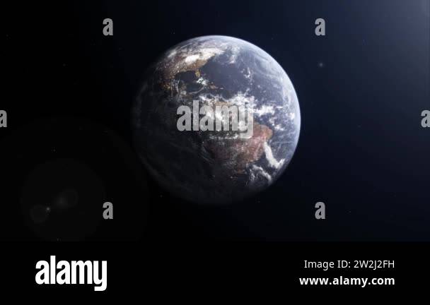 Planet Earth, view from space. 3d terrestrial globe. Rotating animation ...