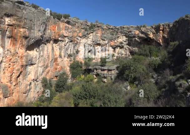 Rocky Walls of Large and Big Sinkhole Karst Depression Area.Rocky walls ...