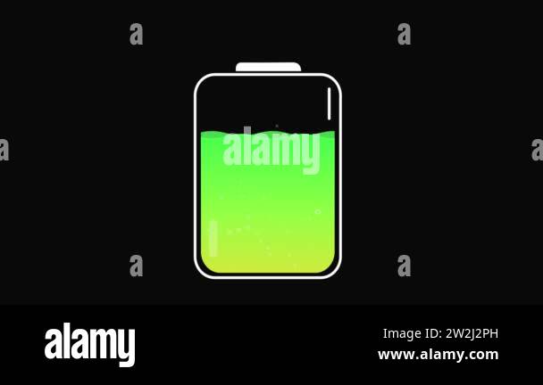 Battery charging Indicator or progress bar with wavy fluid and air ...