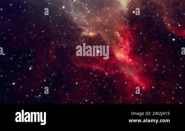 Space Nebula red background. Night starry sky, milky way in beautiful ...