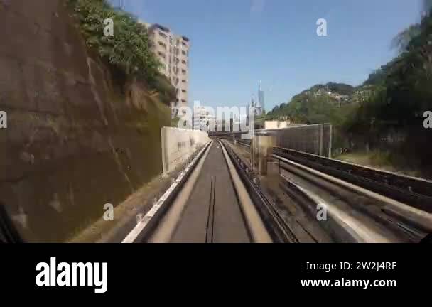 Time lapse An elevated train, journey on the modern driverless Taiwan ...