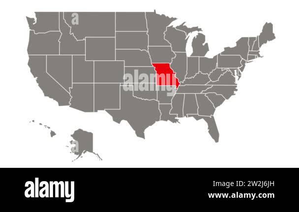 Missouri red highlighted in Stock Videos & Footage - HD and 4K Video ...