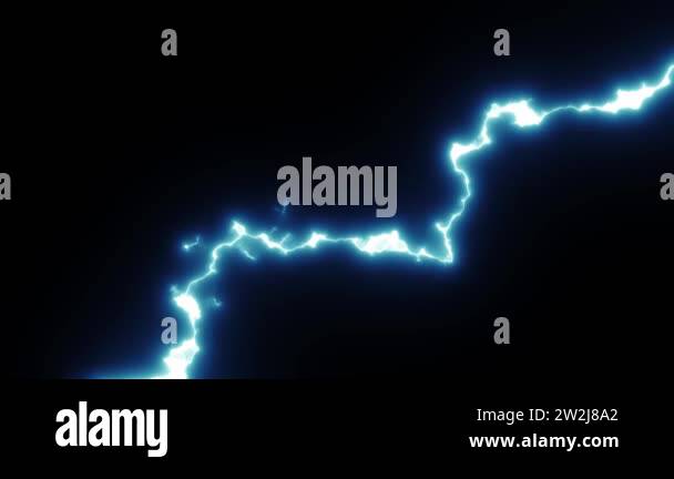 Electric Lightning Strikes Distorted Fx Loop/4k animation of a black ...