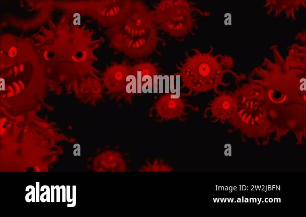 Medical illustration 2d, 3d animation background of cells, bacteria ...