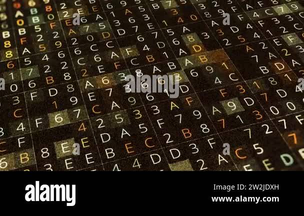 Changing numbers in digital space. Animation. Selection of changing ...