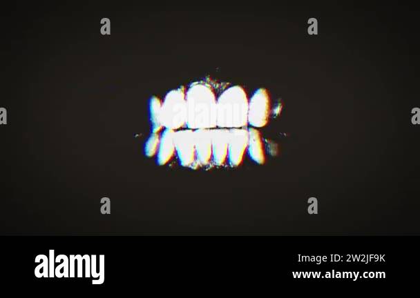 Spooky Alien Rage Jaws With Glitch Fx/ 4k animation of an alien ...