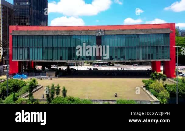 Masp museum at Paulista avenue, Sao Paulo, Brazil. Urban city life ...