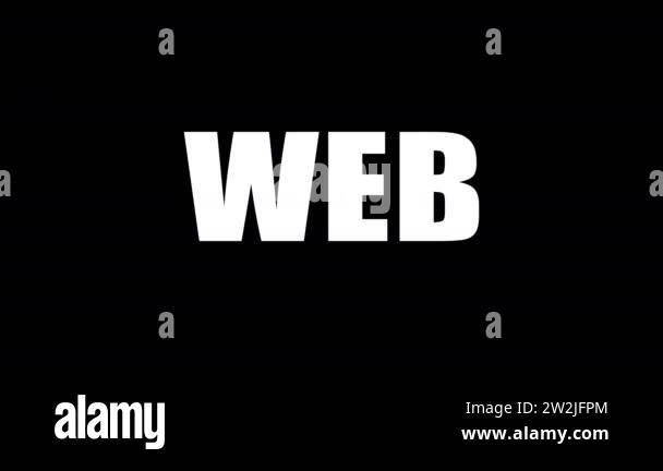 The word web on a black and white background. On a black background in ...