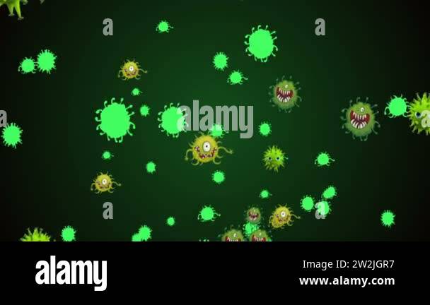 Medical illustration 2d, 3d animation background of cells, bacteria ...