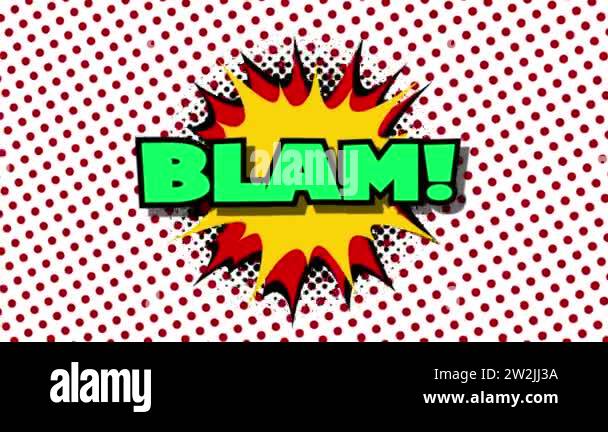 blam word in speech balloon in comic style animation retro cartoon ...
