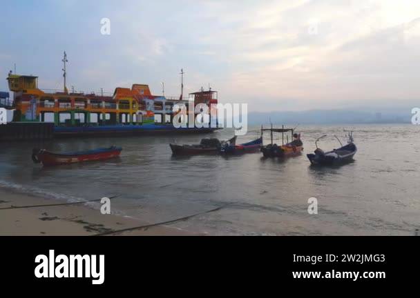 Butterworth, Penang/Malaysia-Jun 10 2018: Sunset scenery of Pangkalan ...