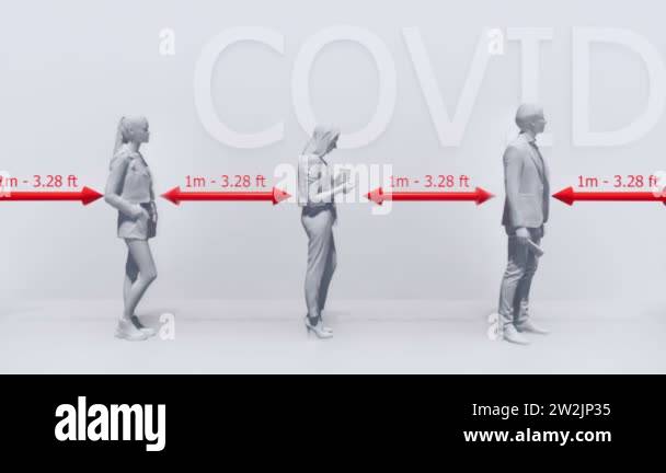 Schematic representation of unrecognizable people waiting in line and ...