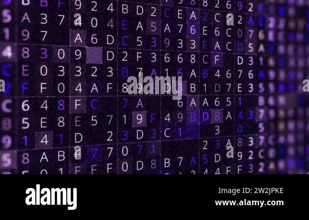Numbers And Letters Abstract Colorful Background Seamless Loop Animation Hacker Attack