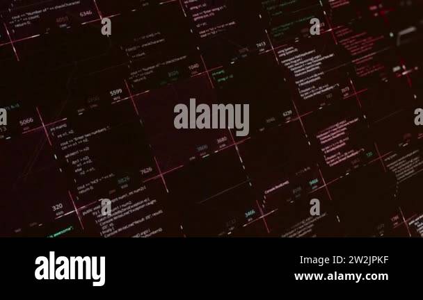 Computer black screen with words and code, processing cyber attack ...