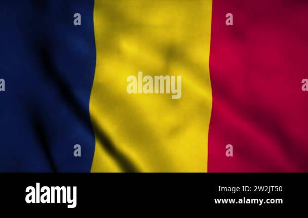 Chad flag waving in the wind. National flag of Chad. Sign of Chad ...