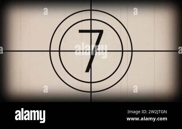 Countdown leader, vintage old and retro countdown 10 - 0. 4K countdown ...