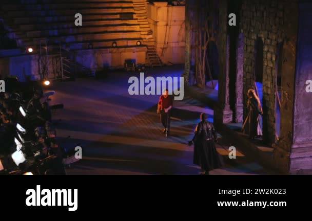 PLOVDIV, BULGARIA - JULY, 2018: Opera festival in amphitheatre Stock ...