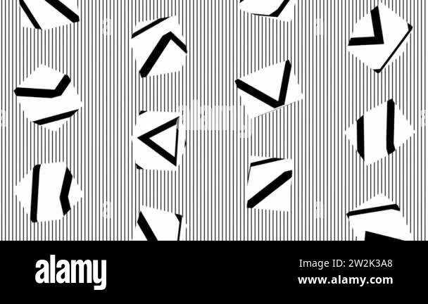 Striped 3d cubes falling down in never-ending loop. Optical pattern ...