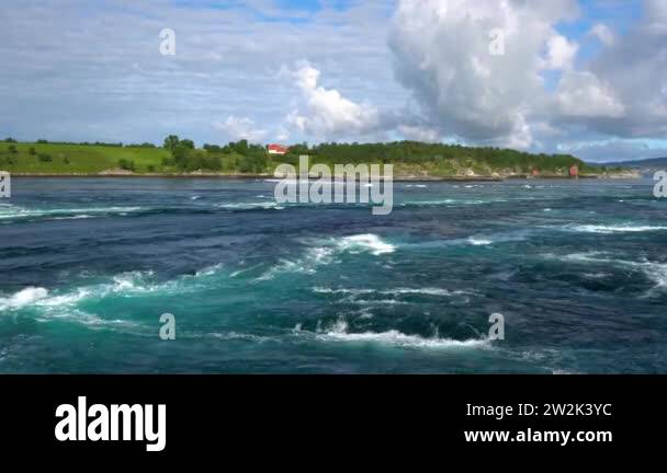 Whirlpools of the maelstrom of Saltstraumen, Nordland, Norway Stock ...