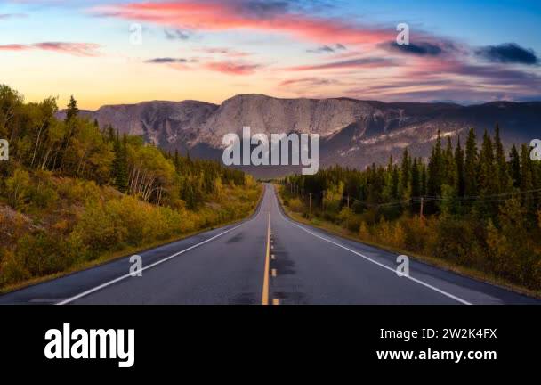 Cinemagraph Continuous Loop Animation. View of Scenic Road surrounded ...