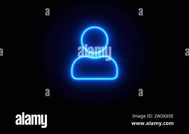 User neon sign appear in center and disappear after some time. Animated ...