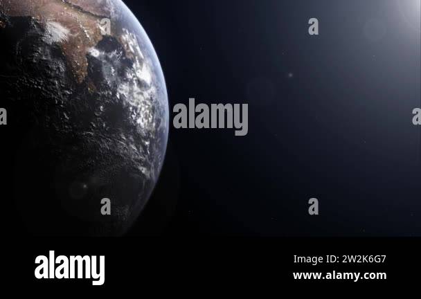 Planet Earth, view from space. 3d terrestrial globe. Rotating animation ...