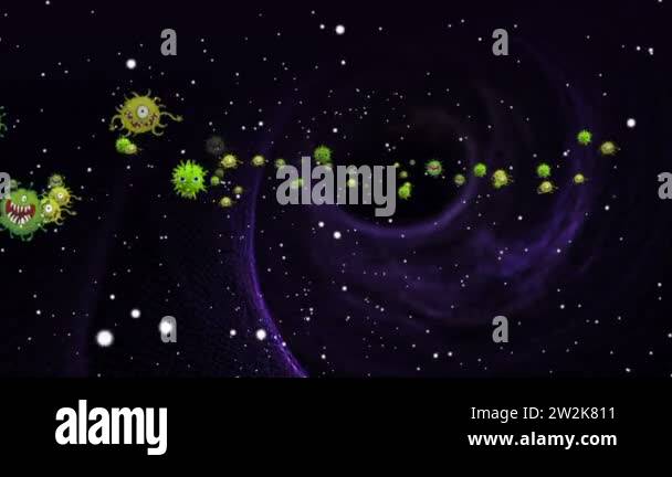 Medical illustration 2d, 3d animation background of cells, bacteria ...