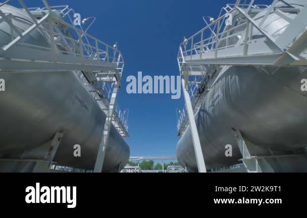 Oil industry. Russian oil field in Siberia. Oil refinery and ...
