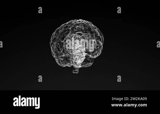 3d model of human brain abstract geometric composition from chaotic ...