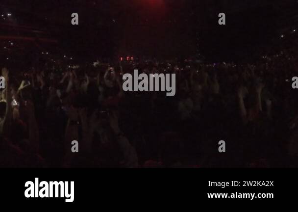 Minsk, Belarus - April 15, 2015. Robbie Williams concert at Minsk Arena ...