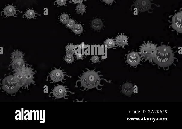 Medical illustration 2d, 3d animation background of cells, bacteria ...